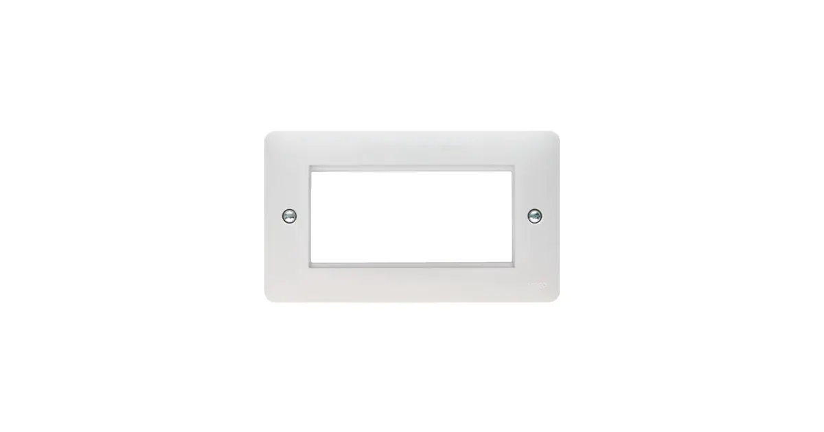 Hager Euro Style Accomodation Plate 4 Module, White